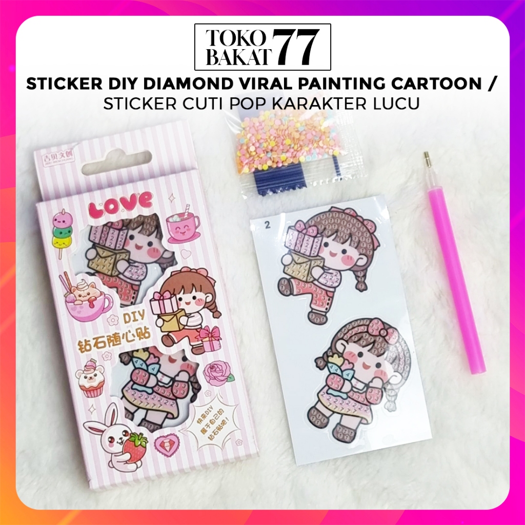 Jual STICKER DIY DIAMOND VIRAL PAINTING CARTOON / STICKER CUTI POP ...