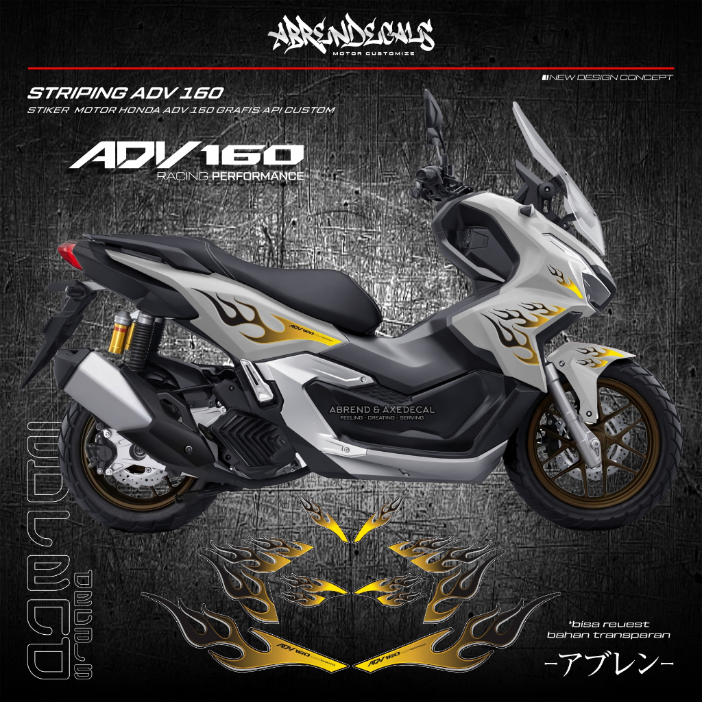Jual Striping ADV 160 Grafis Api Bahan Vinyl & Transparan / Stiker ...