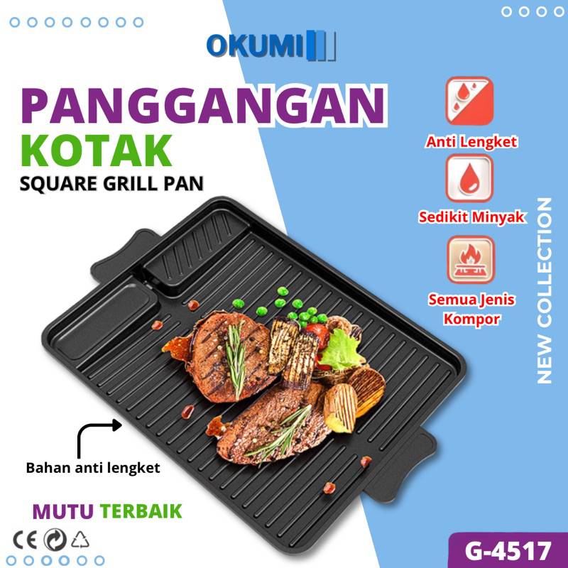 Jual OKUMI Panggangan BBQ Korean Yakiniku Multi Grill Pan Anti Lengket ...