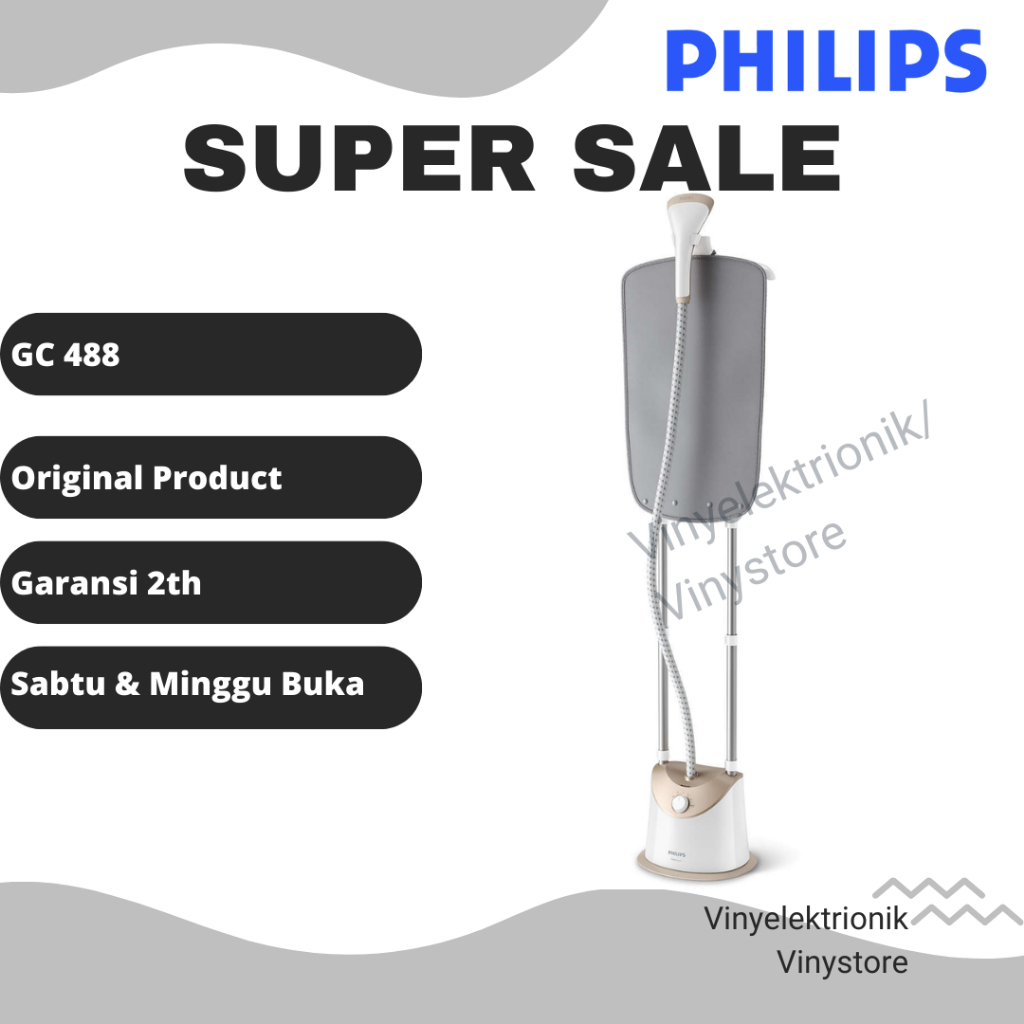 Jual Philips Garment Steamer GC488/60 Standing Setrika Uap Berdiri GC ...
