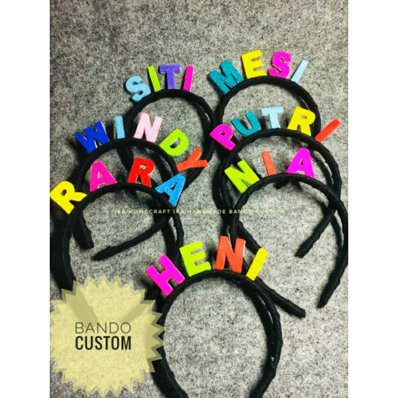 Jual Bando custom tulisan / bando request nama Bebas pilih warna bando ...