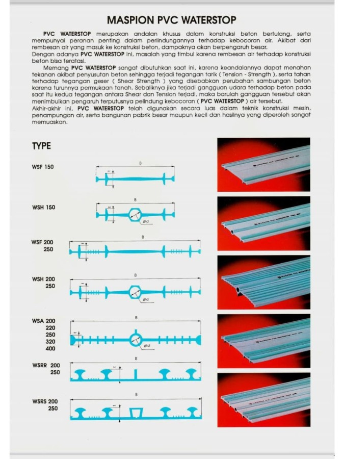 Jual Waterstop PVC Maspion WSF 150 Lebar 15 cm Panjang 25 Meter | Shopee Indonesia