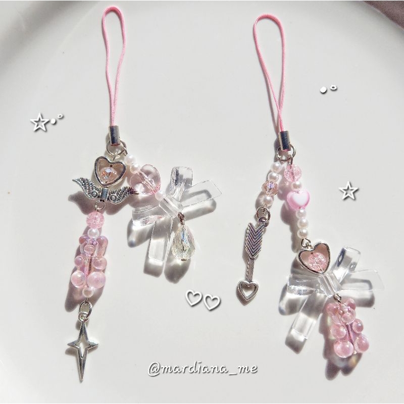 Jual Bear pink phone strap simple Cute/ phone char Bear pink | Shopee ...