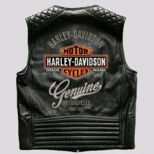 Jual Rompi kulit asli Vest kulit sapi asli Import HARLEY DAVIDSON Pria ...