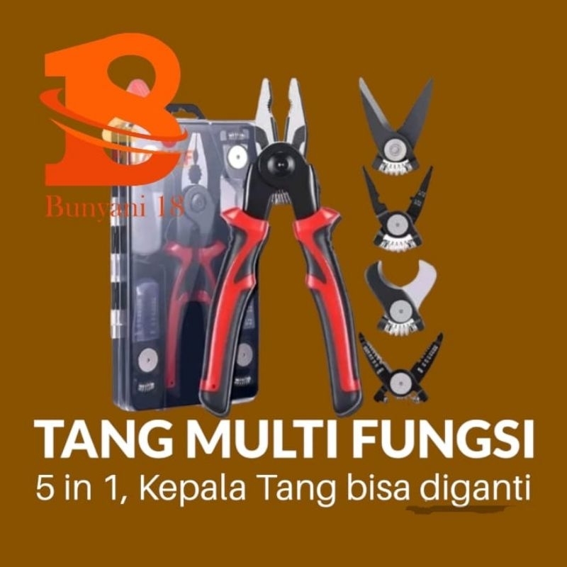 Jual 5 IN 1 - TANG KOMBINASI MULTIFUNGSI TANG KAWAT TANG JEPIT KABEL ...