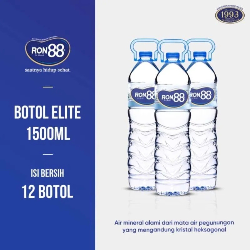 Jual Ron 88 / Ron88 Air Mnum Mineral Botol 1500 ML / 1,5 Liter DUS (isi ...