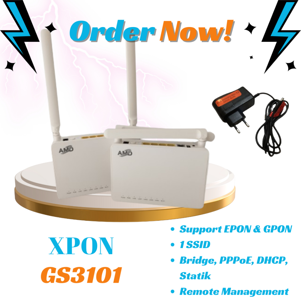 Jual XPON AMD ROUTER ONU ONT MODEM INCLUDE ADAPTOR - BERGARANSI ...