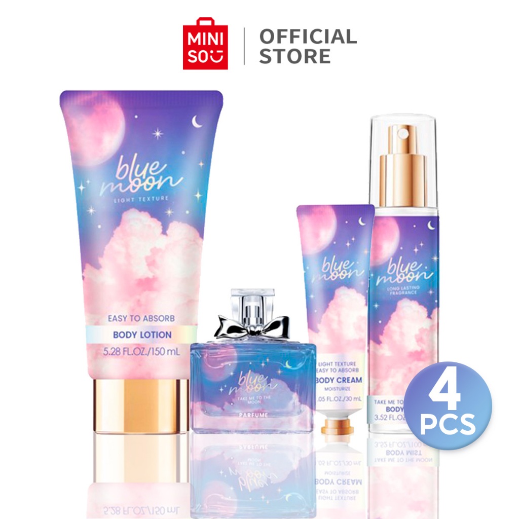 Jual MINISO Parfum Paket 4pcs Set Parfum Wanita + Hair Body Mist + Body ...