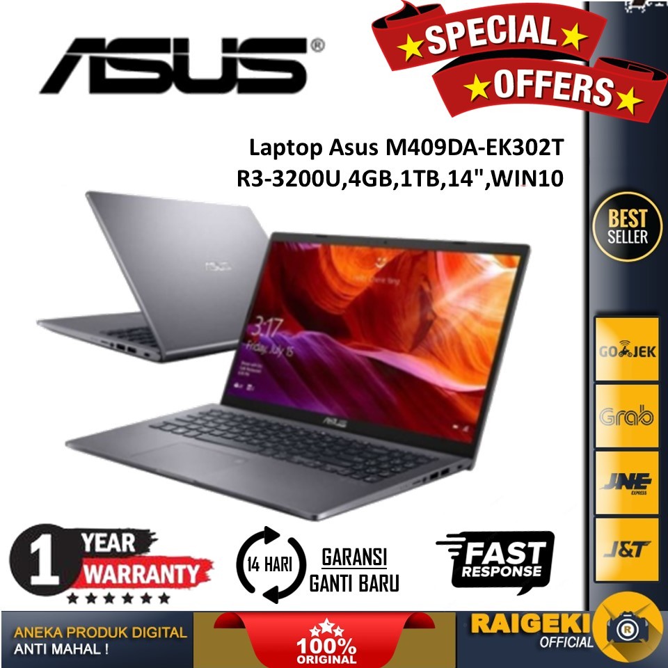 Jual Laptop Asus M409DA-EK302T R3-3200U,4GB,1TB,14",WIN10 | Shopee ...