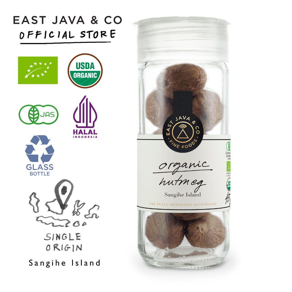 Jual East Java & Co Organic Whole Nutmeg - 45g (Biji Pala Utuh Organik ...