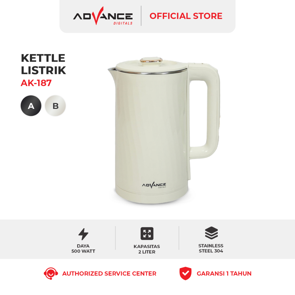 Jual Advance Ak187 Electrik Kettel / Teko Listrik 2 Liter Stainless ...