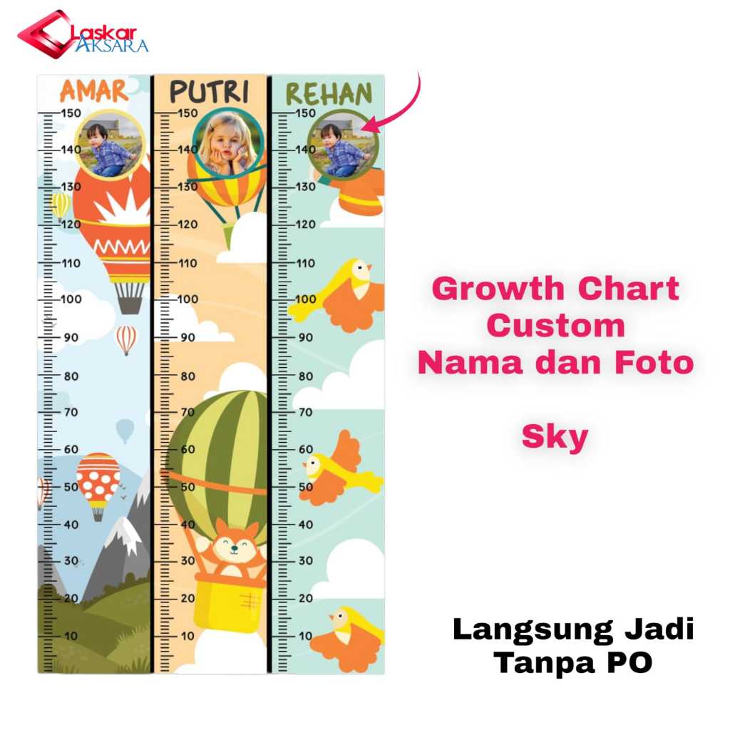 Jual Growth Chart - Sky Custom ( Bisa Tulis Nama dan Foto ) Alat ...