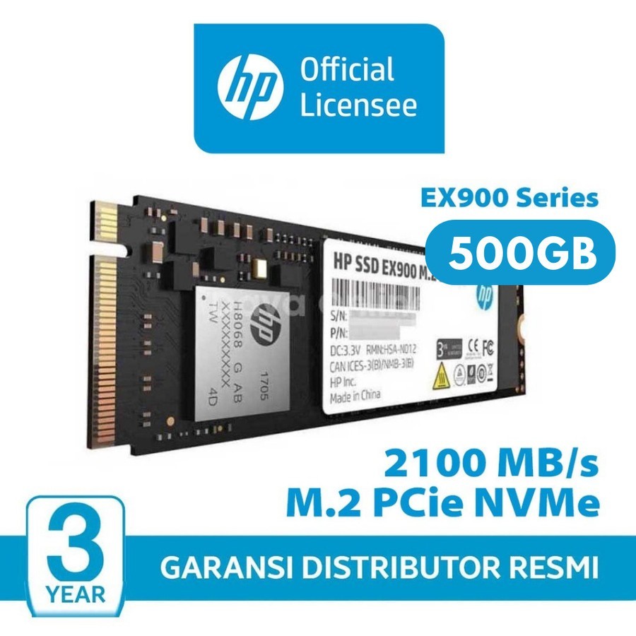 Jual HP SSD EX900 500GB M2 NVMe 3D TLC NanD - Garansi Resmi 3 Tahun ...