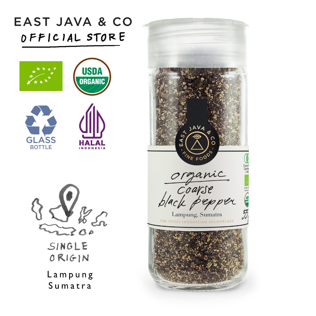 Jual East Java & Co Organic Coarse Black Pepper - 55g (Lada Hitam Kasar ...
