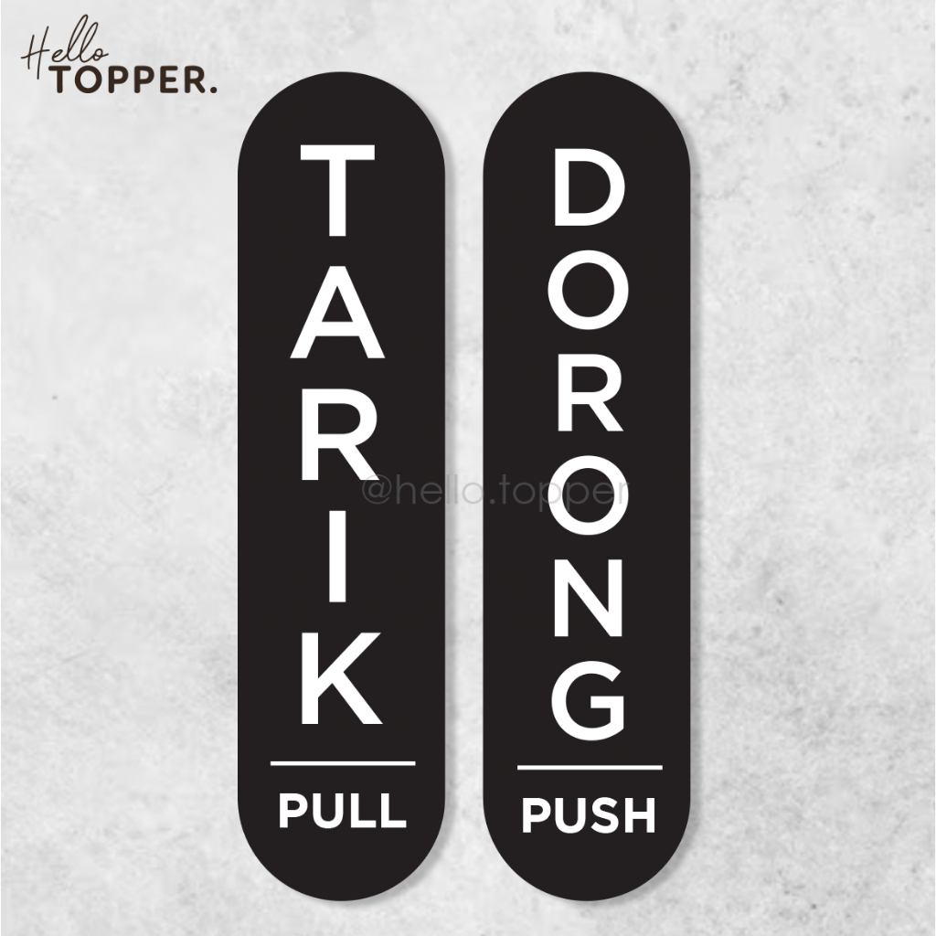 Jual Sign Push Pull Saja Akrilik Signage Acrylic Label Pintu | Shopee ...