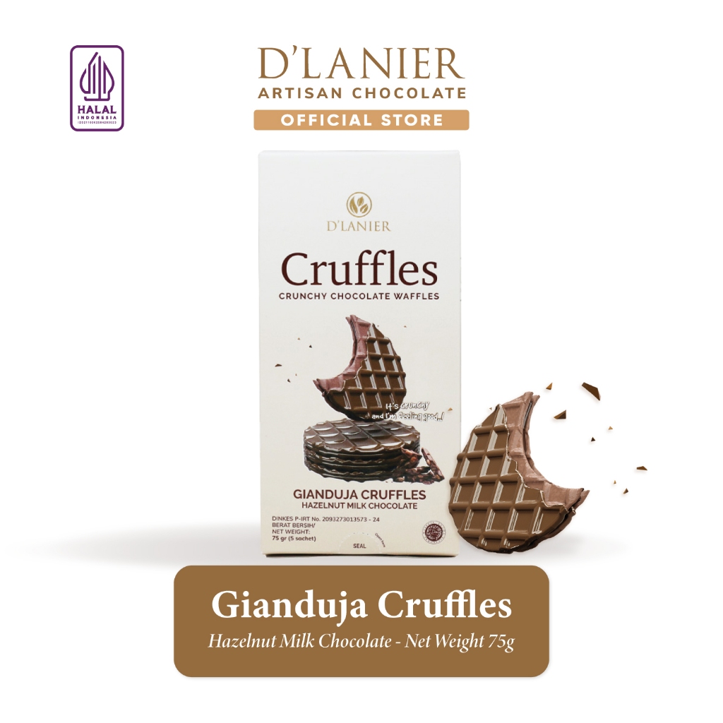 Jual D'Lanier Gianduja Hazelnut Milk Chocolate Cruffles - 66 gr (5 ...