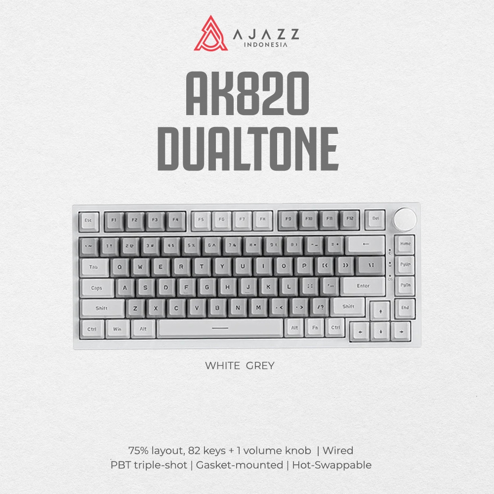 Jual Ajazz AK820 Dual Tone 75% Mechanical Keyboard Wired White Backlight | Shopee Indonesia