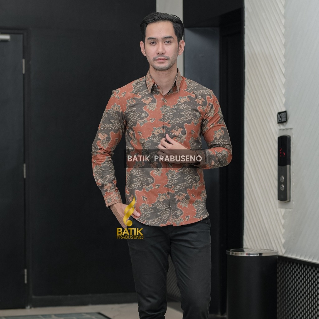 Jual Batik Prabuseno - Batik Pria Lengan Panjang Slim Fit Motif ...