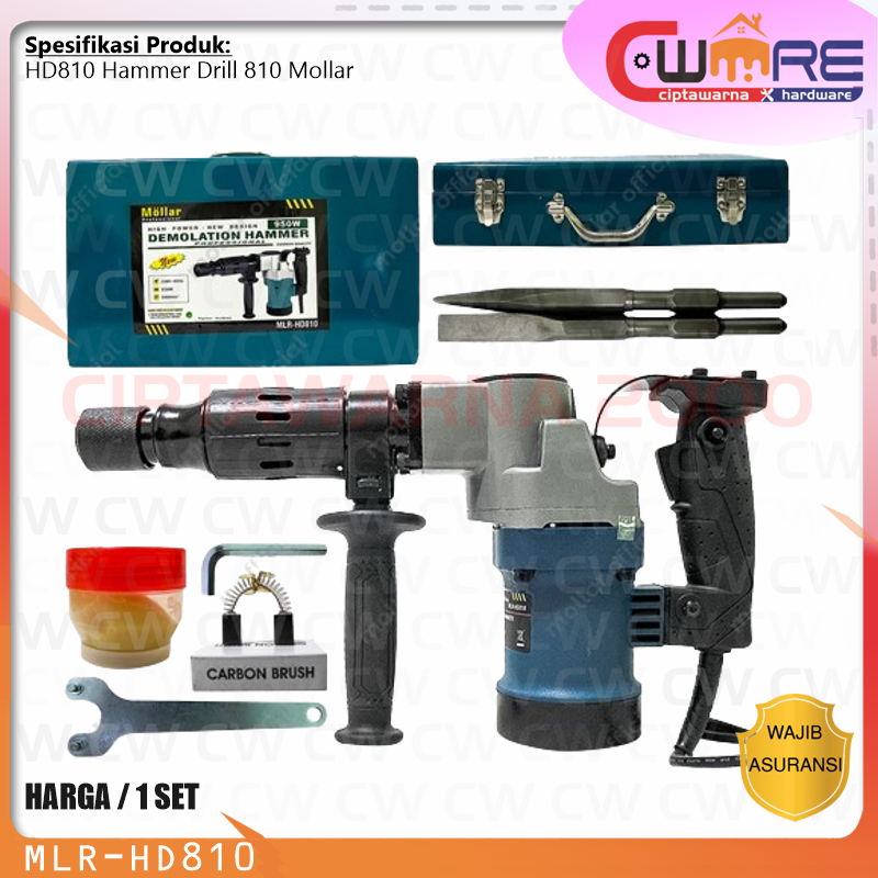 Jual Mesin Bor Mollar HD810 Hammer Drill HD10 3 Mode Mesin Bor Beton ...