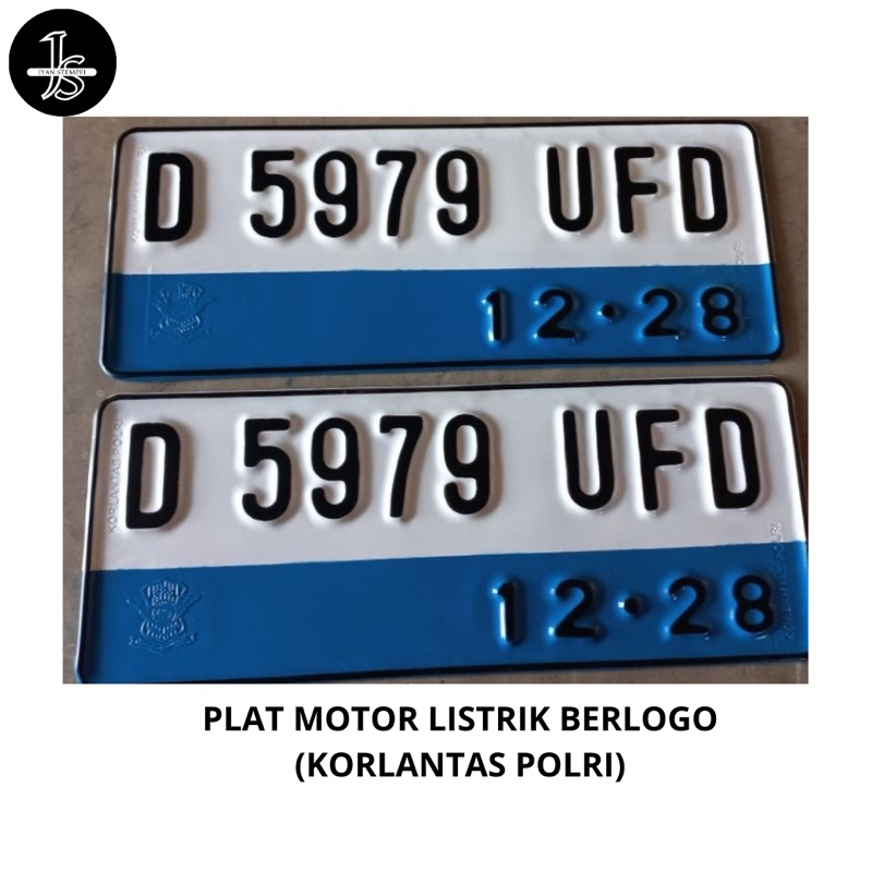 Jual PLAT MOTOR LISTRIK PUTIH BIRU (Bisa Request Nama) | Shopee Indonesia