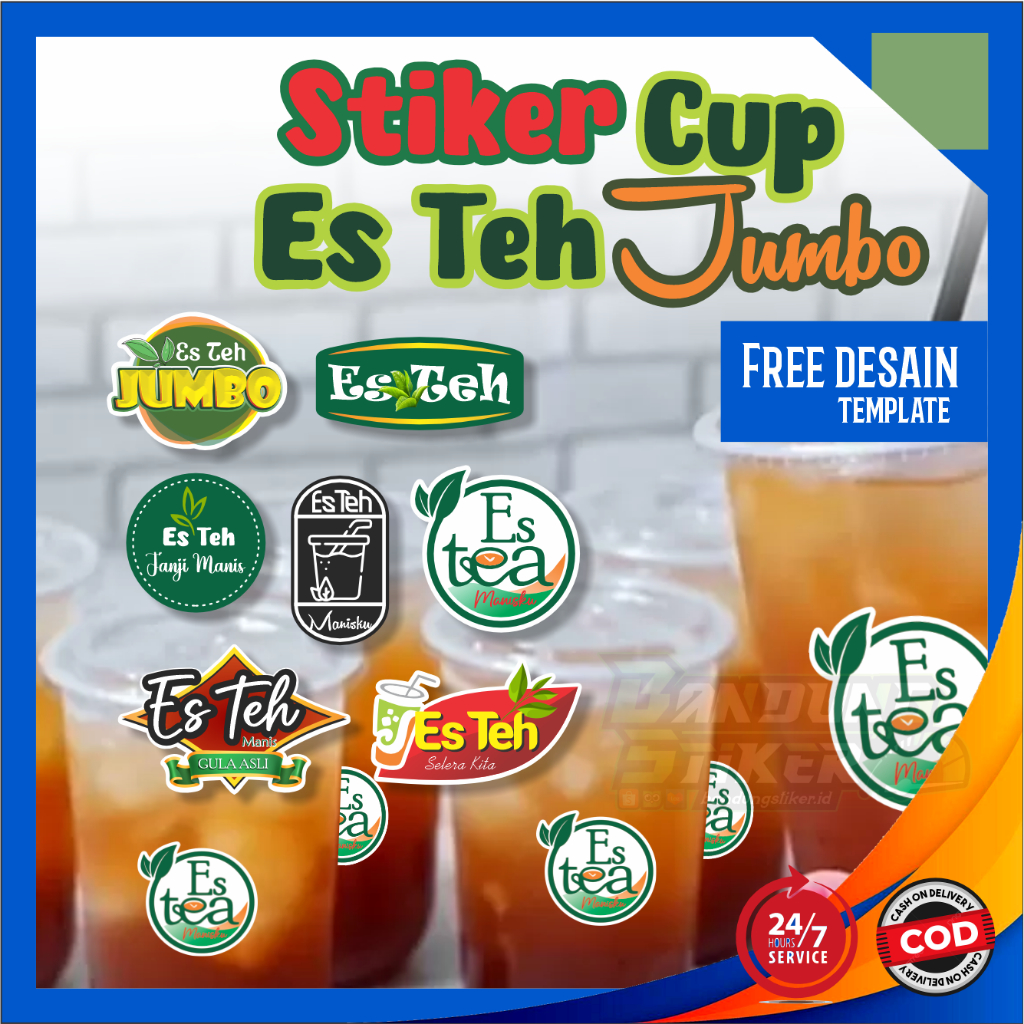 Jual Bandung Stiker Label Kemasan Transparan Gelas Minuman Cup Es Teh ...