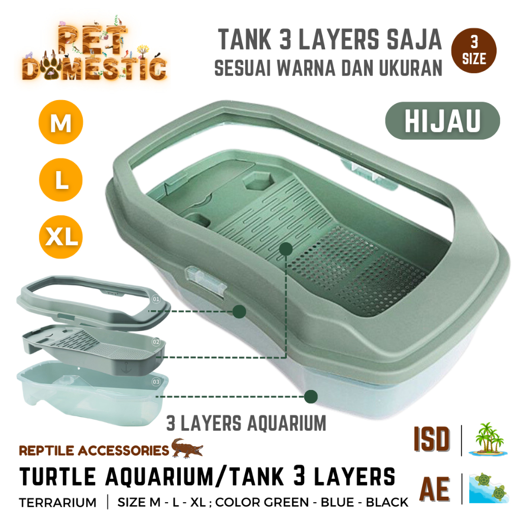Jual TURTLE TANK SIZE M & L KANDANG SET FILTER TEMPAT BAK EMBER RUMAH AKUARIUM AQUARIUM KURA ...