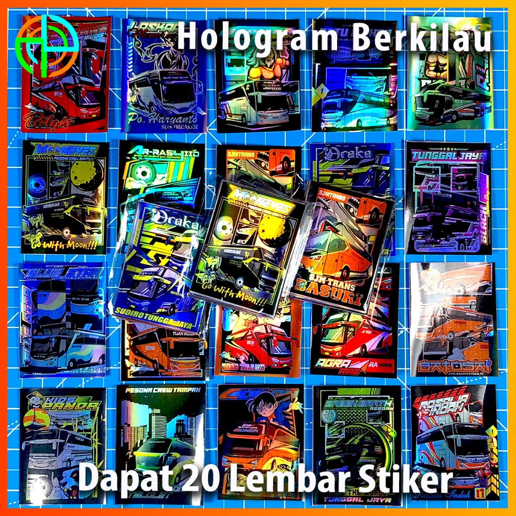 Jual (isi 20 lembar) Setiker bus Hologram Graftac anti air Stiker bus ...