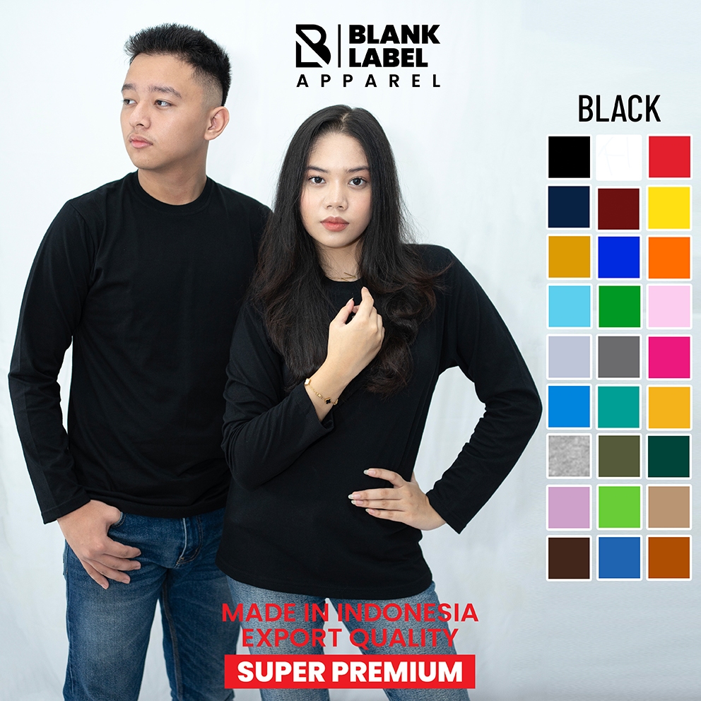 Jual KAOS POLOS BLANK LABEL LENGAN PANJANG | Shopee Indonesia