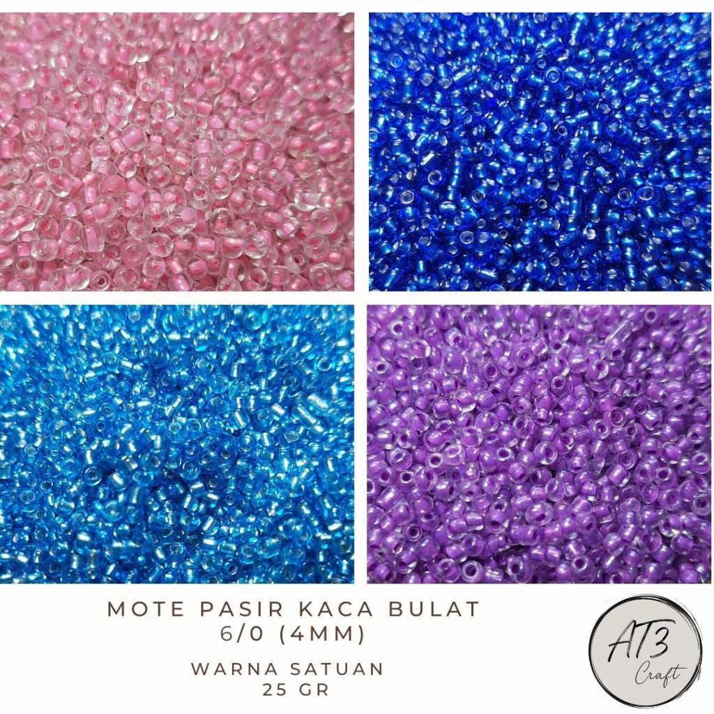 Jual [25 gram] Manik / Payet / Mote pasir kaca ukuran 12/0 (2mm ...