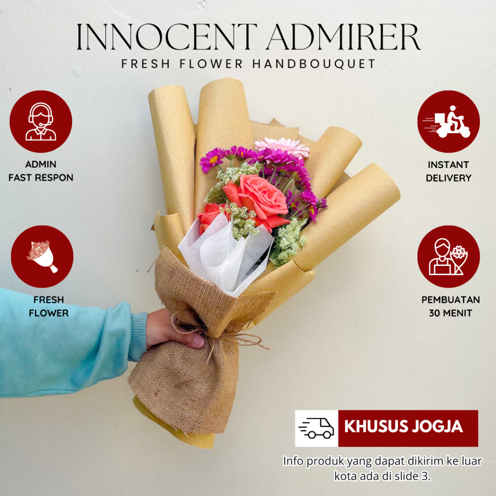 Jual Buket Bunga Segar Jogja Asli Fresh Flower Hand Bouquet Hadiah ...
