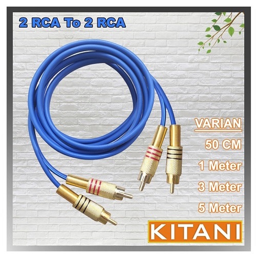 Jual Kabel Audio RCA 2R2 KITANI Jack 2 RCA Male-Male Gold Plate Merah ...