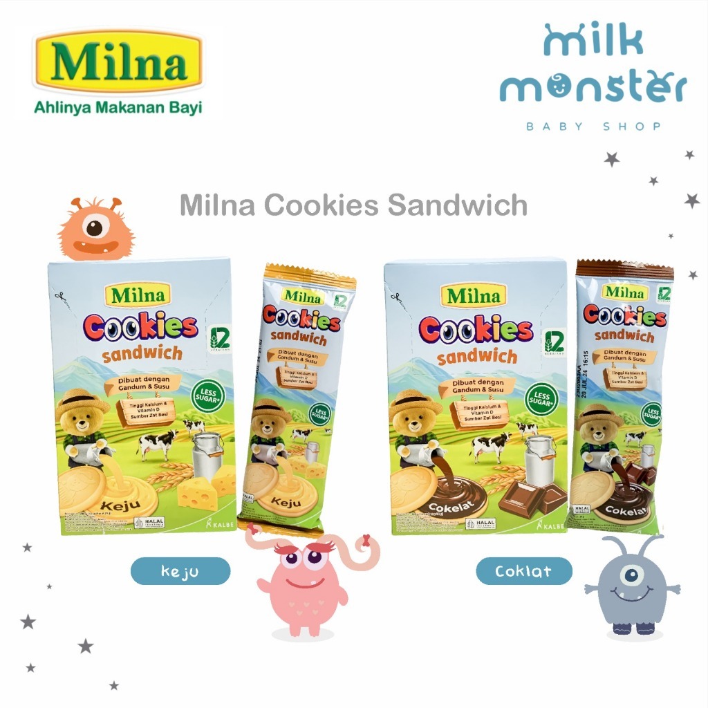 Jual Milna Cookies Sandwich Sachet / Biskuit Snack Cemilan Anak ...