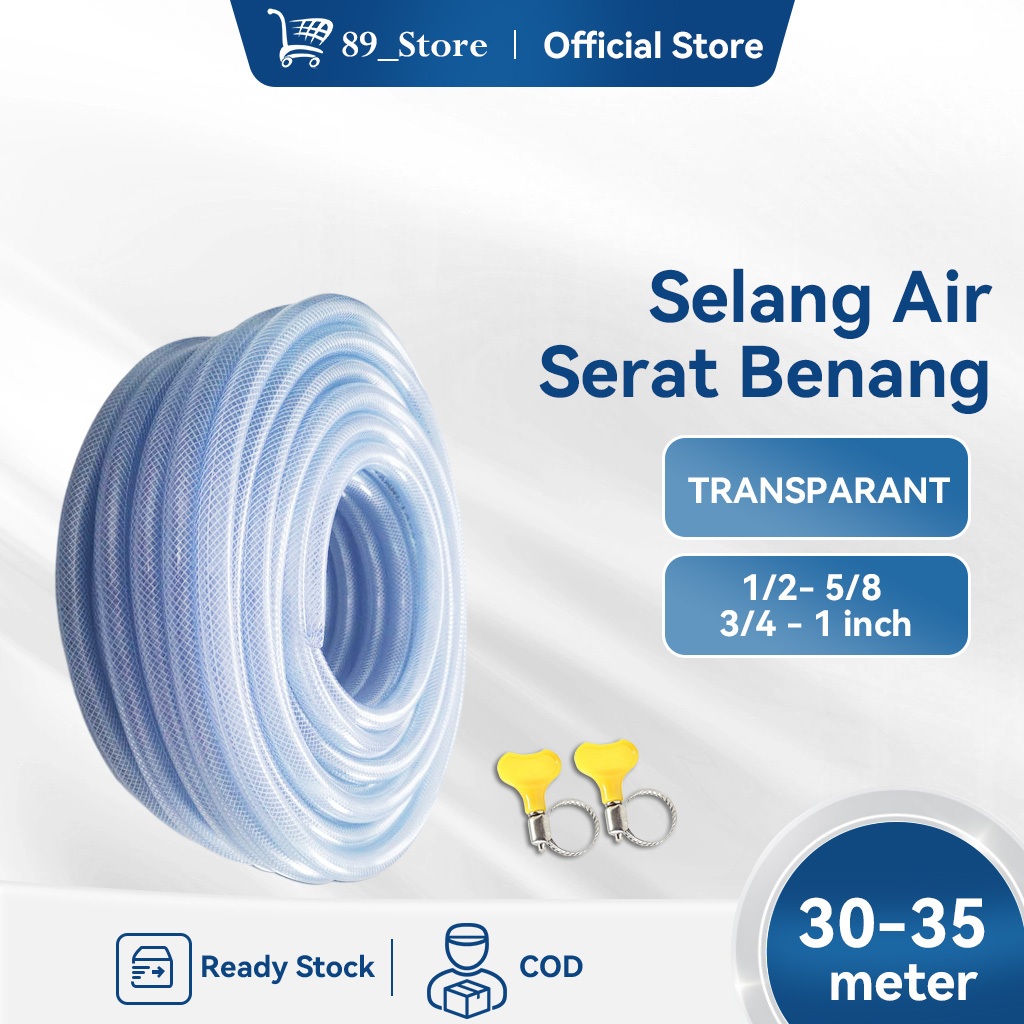 Jual SELANG AIR SERAT BENANG TRANSPARANT 1 ROL 30 35 METER SELANG TAMAN ...