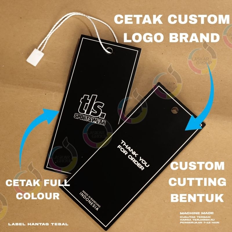 Jual label hangtag baju hangtag custom 700gsm + Bonus Tali | Shopee ...