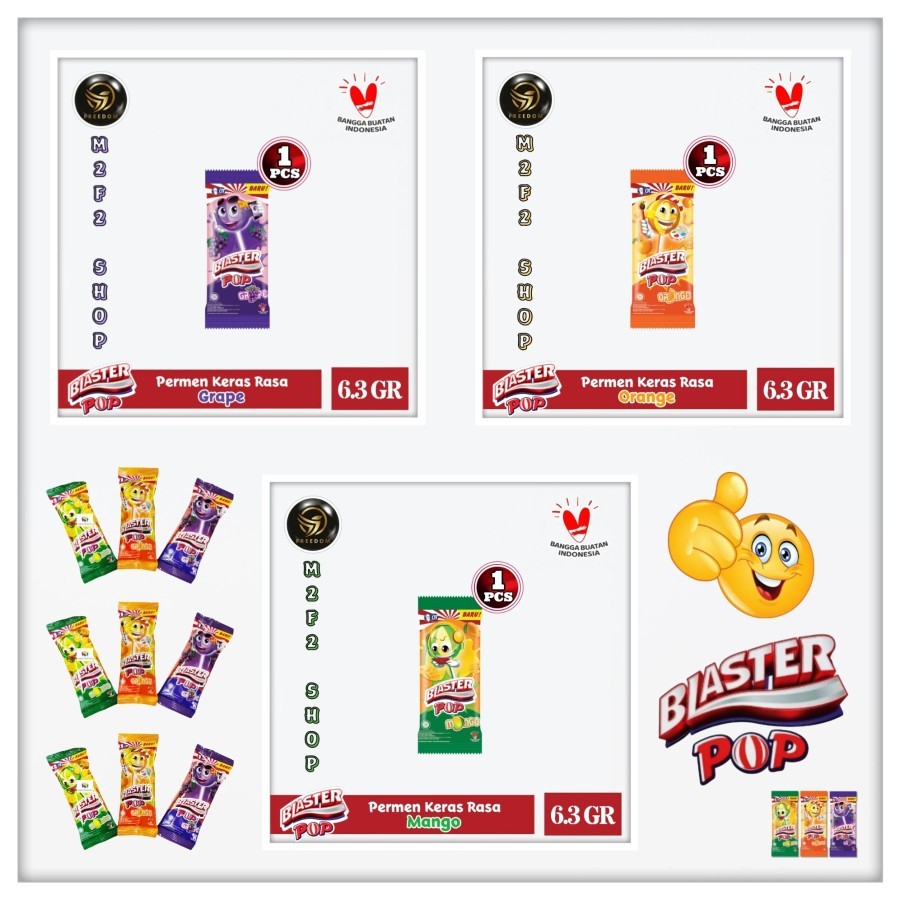 Jual Blaster Pop Assorted | Permen Stik Lollipops Sachet - 6,3 gr ...