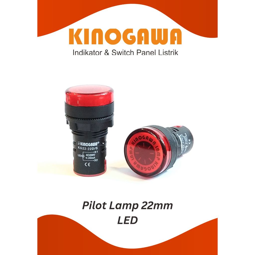 Jual Pilot Lamp 22mm 220v Merah - Lampu Panel 22mm merah 220VAC AD22 ...