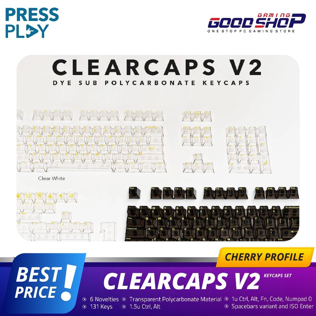 Jual ClearCaps V2 Transparent Keycaps by Press Play | Shopee Indonesia