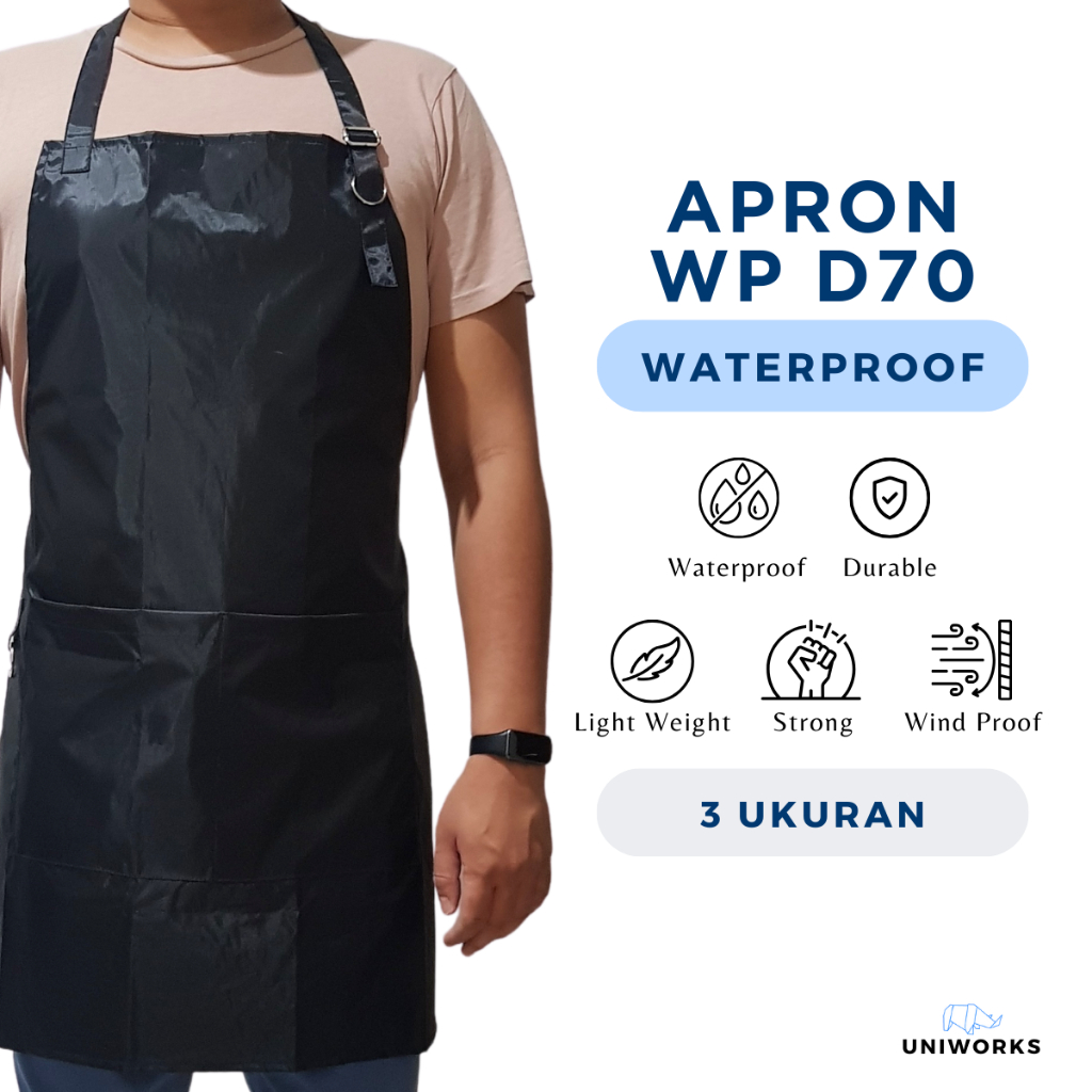 Jual UNIWORKS Celemek Masak Anti Air dan Minyak Apron Kitchen ...
