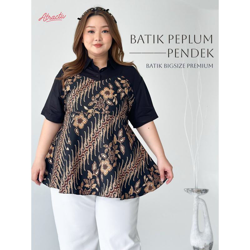Jual ATRACTIV Batik Peplum Lengan Pendek Jumbo LD120 LD130 LD135 LD142 ...