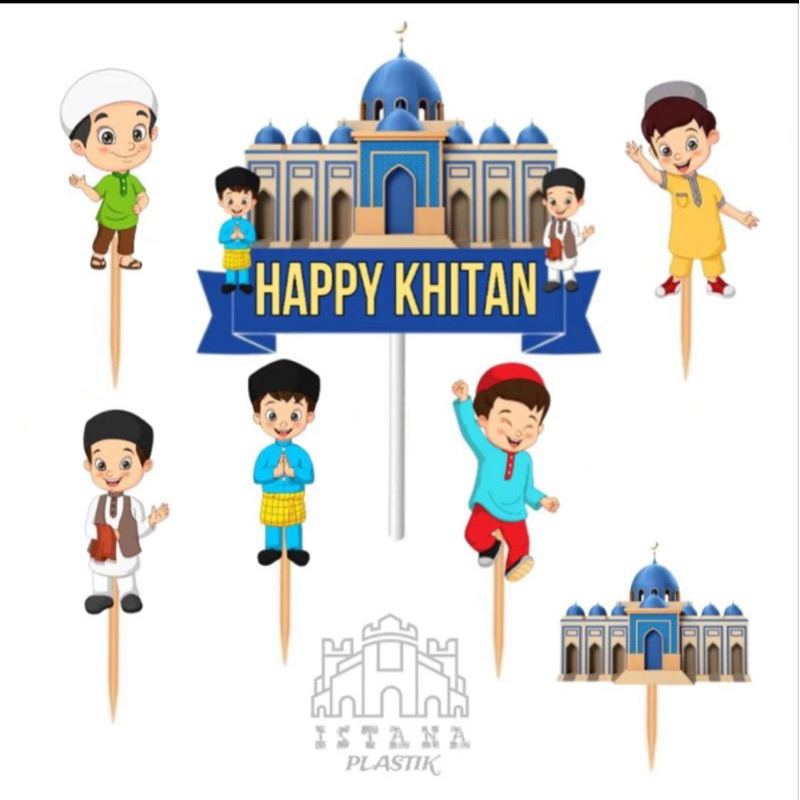 Jual topper khitan/toper khitan/khitan/hiasan kue khitan | Shopee Indonesia
