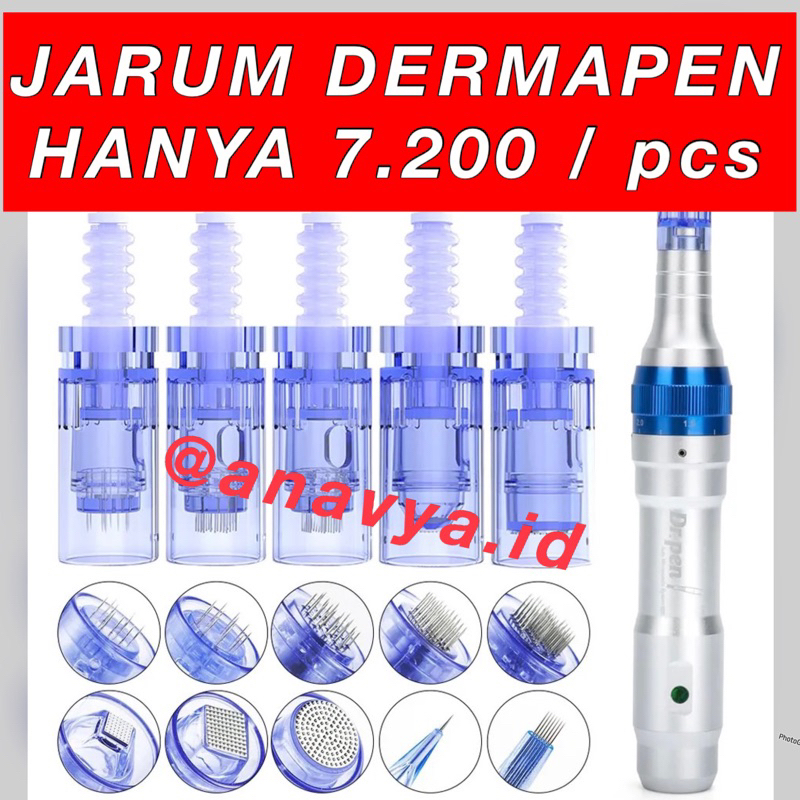 Jual Micro needle Jarum Dermapen Needle Nano 12 24 36 42 pin A6 Biru ...