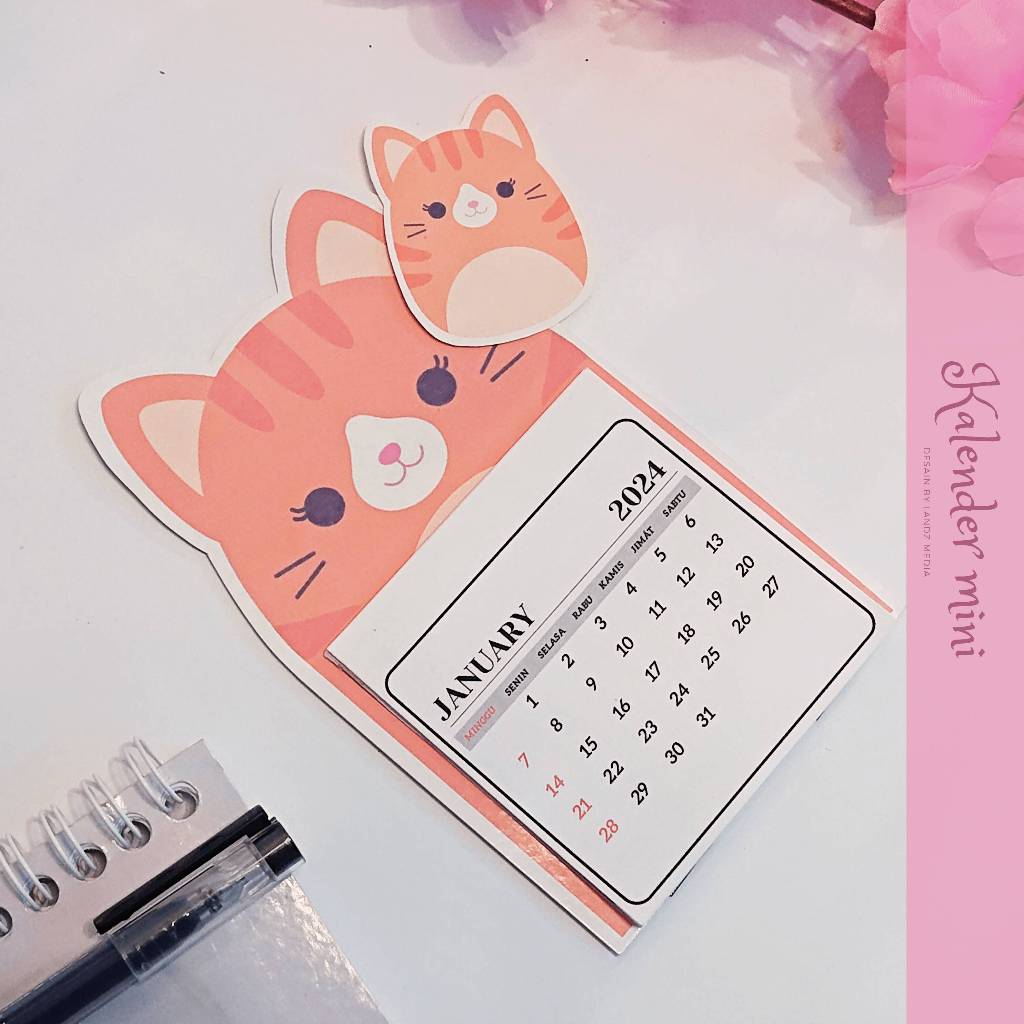 Jual Kalender Mini 2024 /Aesthetic Kalender Tempel/Kalender stiker ...