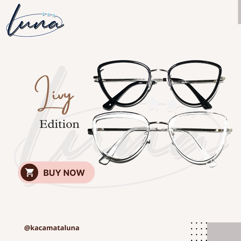 Jual Kacamata Luna Frame Lensa Edisi LIVY - Cat Eye | Korea Murah Tren Besi Berkualitas Pria dan ...