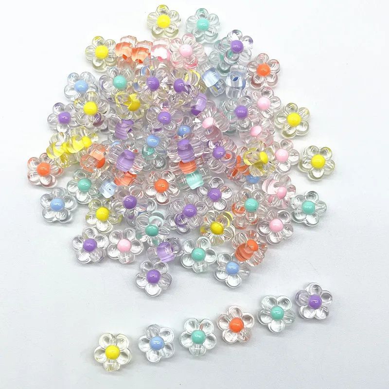 Jual (40 pcs) Mute Bening Isi Manik Manik Bunga Mote Candy Isi Warna ...
