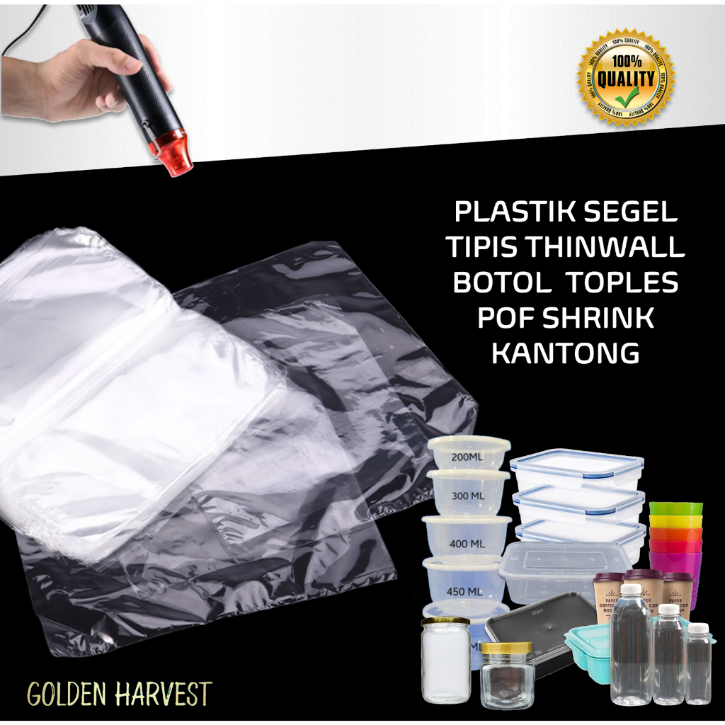 Jual plastik segel thinwall toples botol cup sauce paper cup shrink pof ...