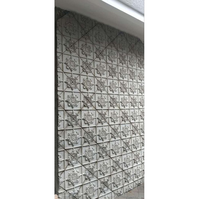 Jual WALLPANEL 3D BETON MOTIP BUNGA KLASIK UK 40X40CM 1M2 ISI 6 PER PCS ...