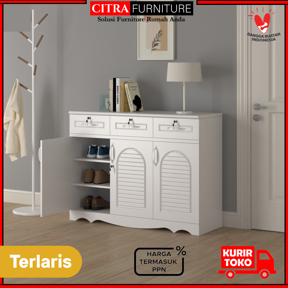 Jual Citra Furniture SHUMO ® Kabinet Rak TV Besi 3 pintu Laci Clasic ...