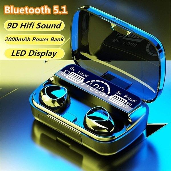 Jual Headset Bluetooth M10 V5.3 Touch Version with Powerbank 3500MAH Waterproof BT Wireless ...