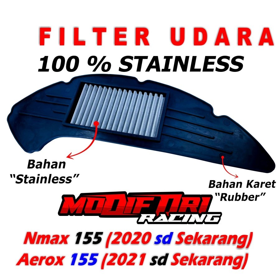 Jual FILTER UDARA NMAX STAINLES Filter Udara Motor Nmax 2020-sekarang ...