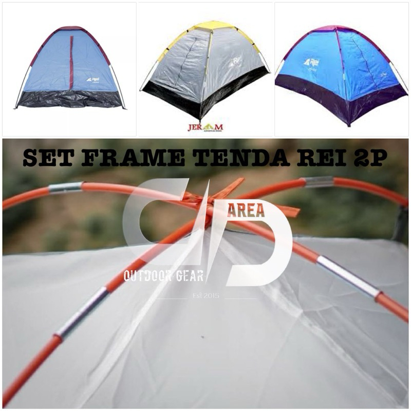 Jual Set rangka tenda rei 2/3 orang set frame tenda set bingkai tenda ...